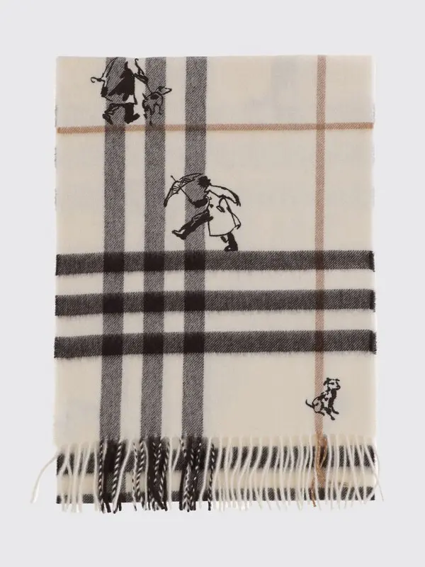 Burberry Vintage Check Cashmere Scarf With Fringed Edges