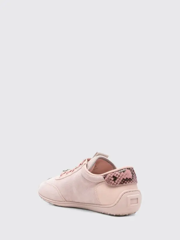 ROGER VIVIER Viv Low Smooth And Suede Leather Sneakers With Embroidered Logo