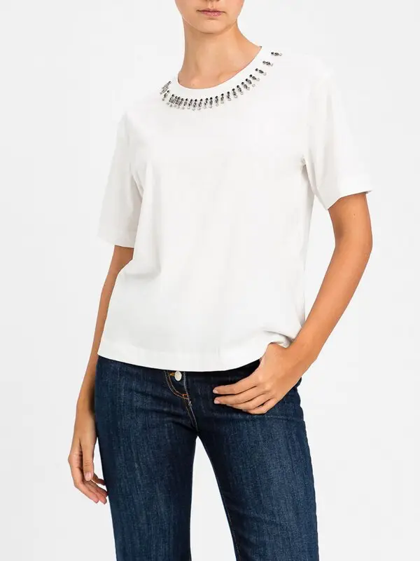 TWINSET Crystal-embellished Cotton T-shirt