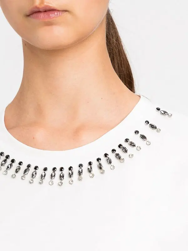 TWINSET Crystal-embellished Cotton T-shirt