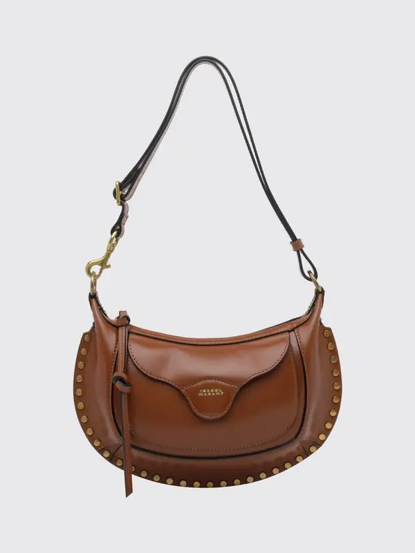 Isabel Marant Étoile Oskan Moon Smooth Leather Crossbody Bag With Studs - Brown