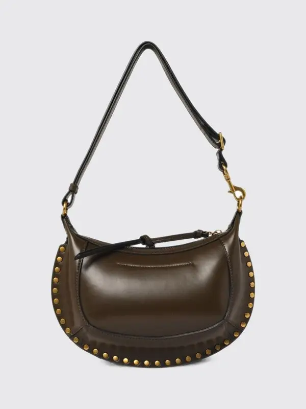 Isabel Marant Étoile Oskan Moon Smooth Leather Crossbody Bag With Studs - Green