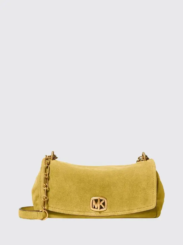 Michael Kors Bryant Suede Shoulder Bag With Chain Handle - Yellow
