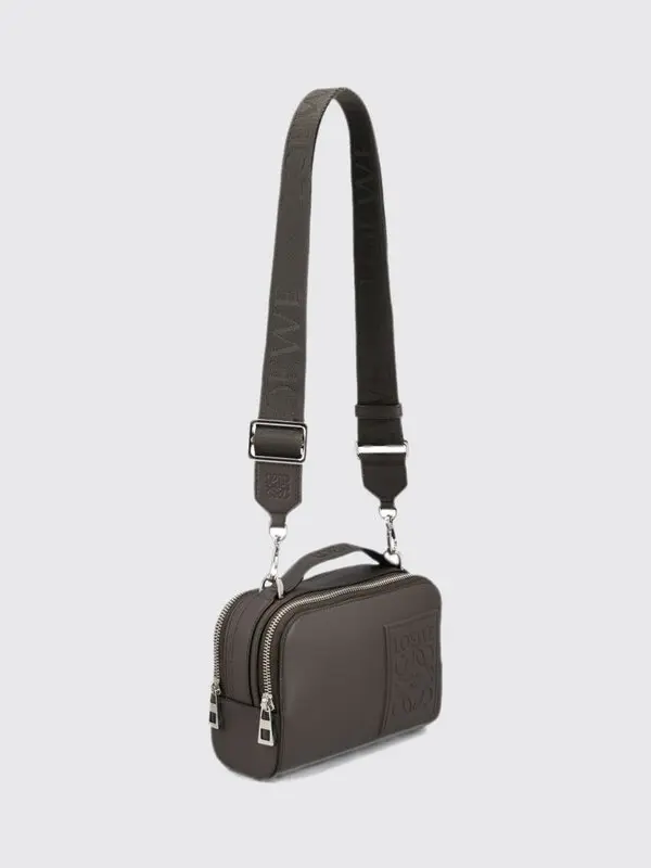 Loewe Small Calfskin Camera Bag With Embossed Anagram Monogram - Grey