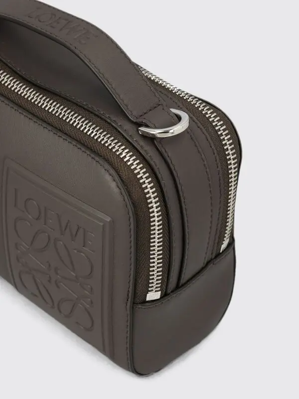 Loewe Small Calfskin Camera Bag With Embossed Anagram Monogram - Grey