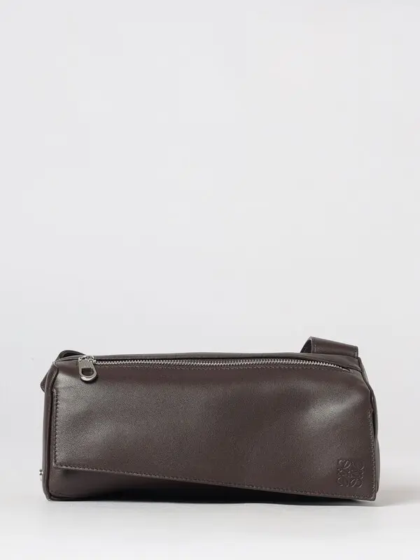 Loewe Calfskin Leather Crossbody Belt Bag With Embossed Logo - Brown