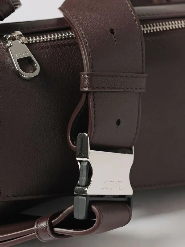 Loewe Calfskin Leather Crossbody Belt Bag With Embossed Logo - Brown