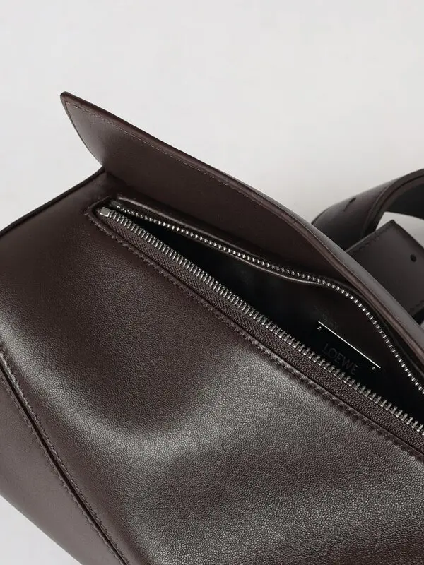 Loewe Calfskin Leather Crossbody Belt Bag With Embossed Logo - Brown