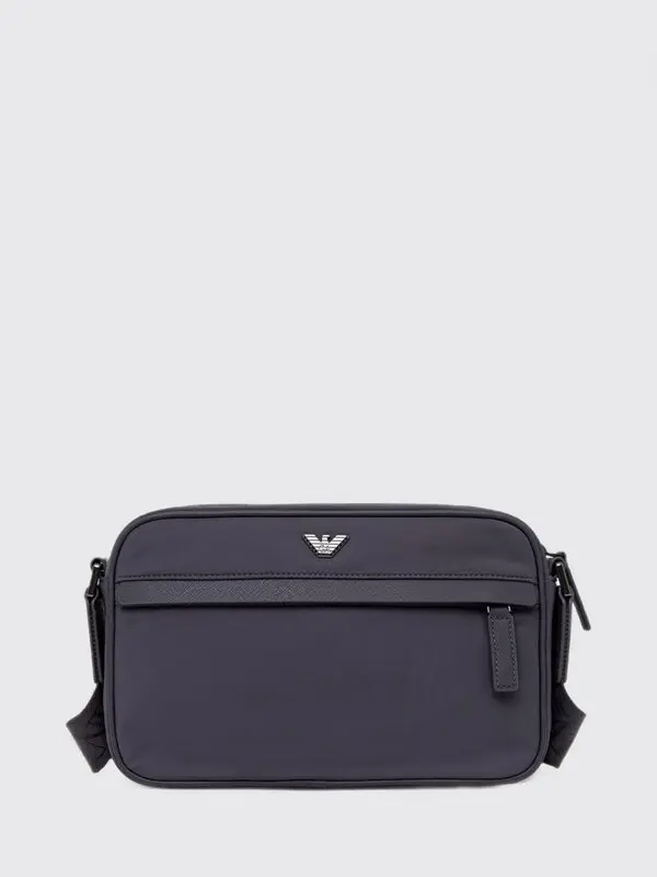 Emporio Armani Polyester Crossbody Bag With Eagle Logo And Zip Closure - Grey