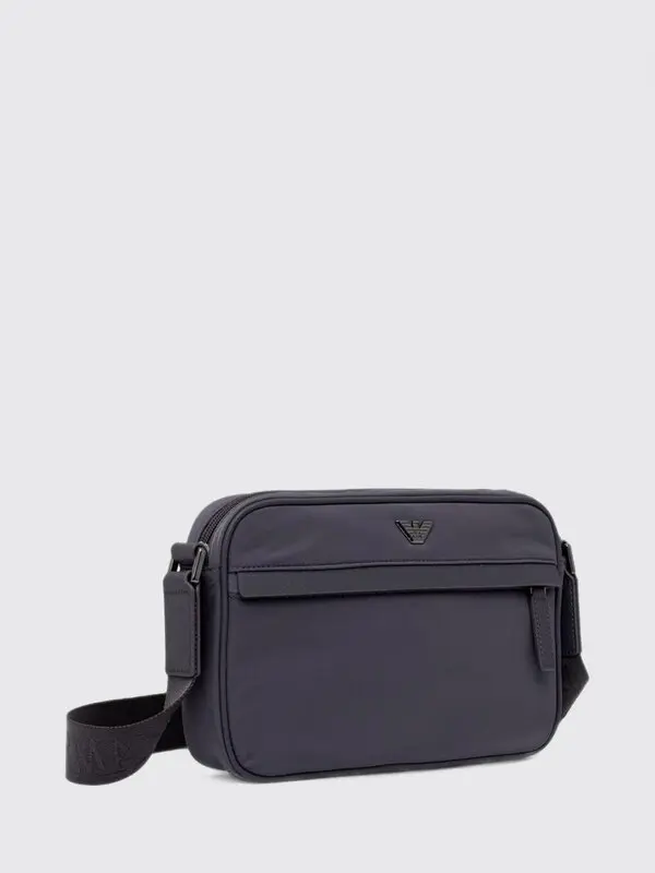 Emporio Armani Polyester Crossbody Bag With Eagle Logo And Zip Closure - Grey