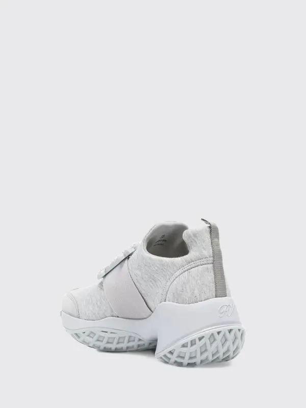 ROGER VIVIER Viv' Run Slip-on Cotton Sneakers With Crystal Buckle And Chunky Sole