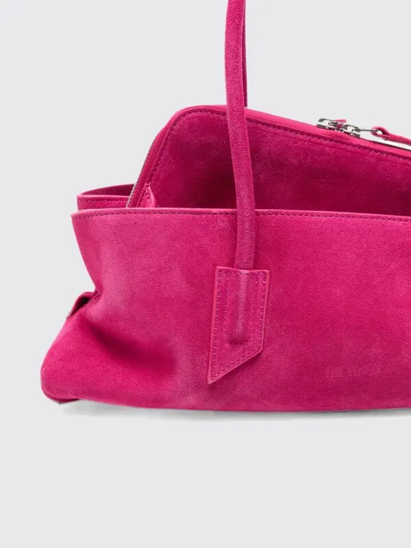 Attico La Passeggiata Asymmetrical Suede Shoulder Bag - Fuchsia