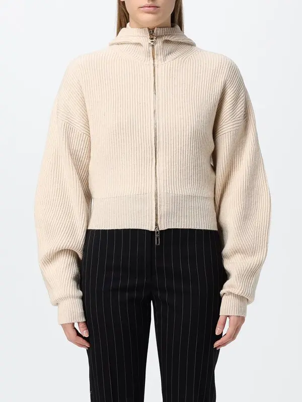 Sportmax Hooded Wool And Cashmere Blend Zip-up Cardigan - Brown