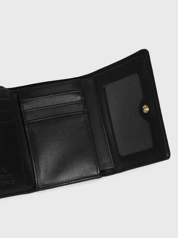 VIVIENNE WESTWOOD Tri-fold Saffiano Leather Wallet With Orb Logo