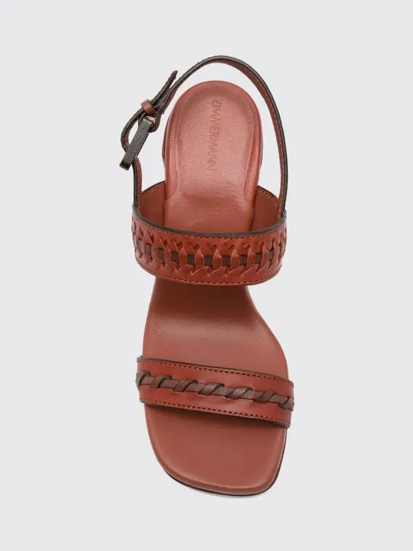 Zimmermann Alchemy Two-colour Woven Leather Slingback Sandals - Brown