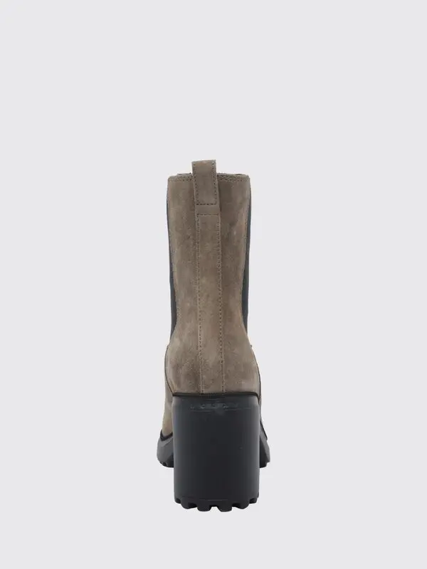 Hogan H724 Chelsea Boots In Suede With A Medium Block Heel And Round Toe - Beige