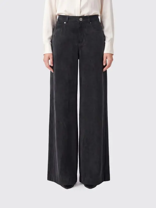 Pinko Porta Viscose Blend Flared Trousers With Love Birds Logo - Black