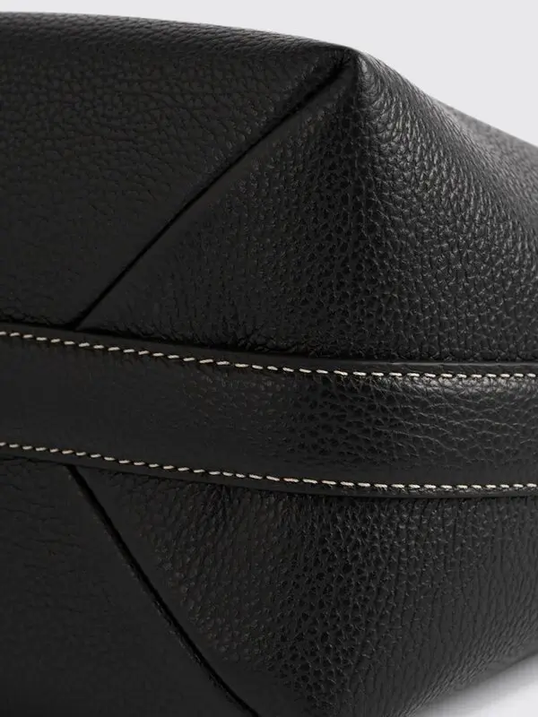 TOTEME Small Grained Leather Tote Bag With Adjustable Handle And Flared Shape - Black