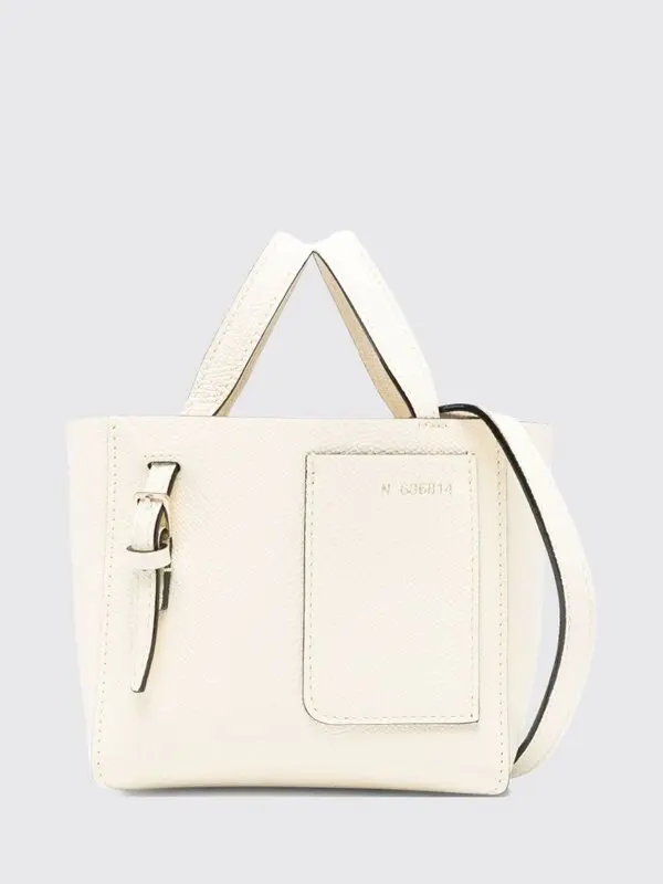 VALEXTRA Grained Cowhide Leather Mini Top Handle Bag With Double Handle And Strap