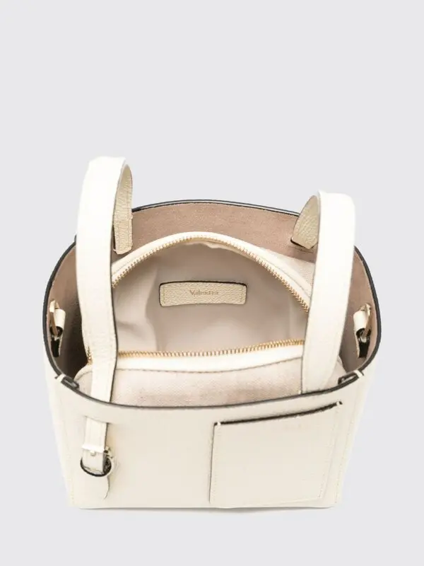 VALEXTRA Grained Cowhide Leather Mini Top Handle Bag With Double Handle And Strap