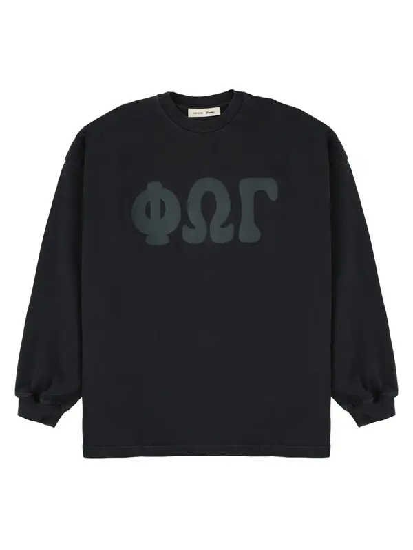 Fear Of God T-shirt A Manica Lunga "merch - Charcoal