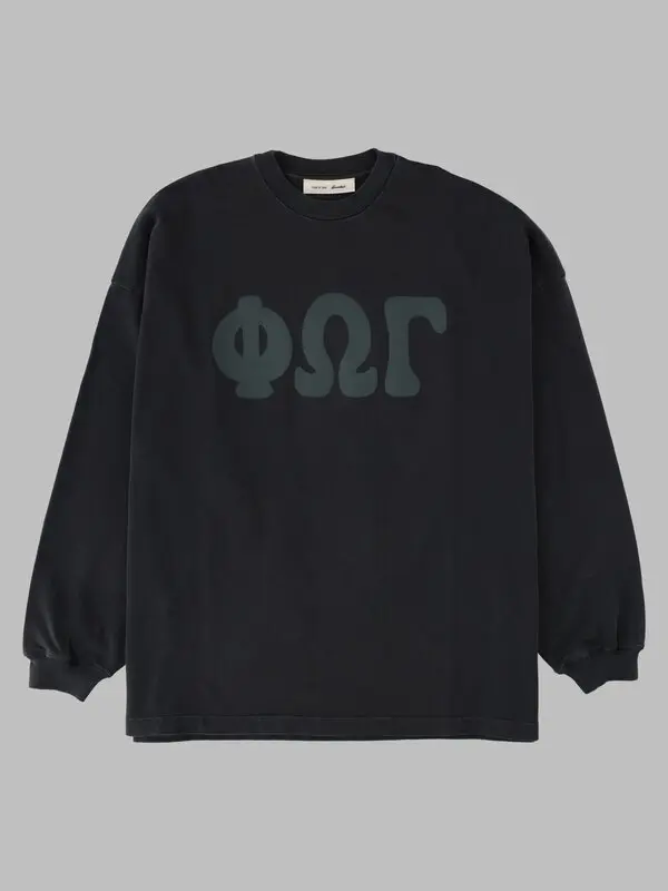 Fear Of God T-shirt A Manica Lunga "merch - Charcoal