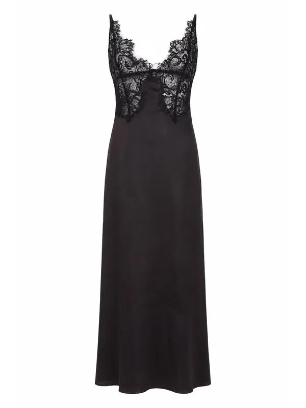 ALYSI Abito In Satin Con Inserto In Pizzo
