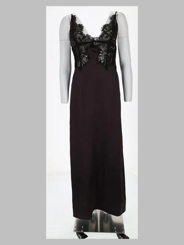 ALYSI Abito In Satin Con Inserto In Pizzo