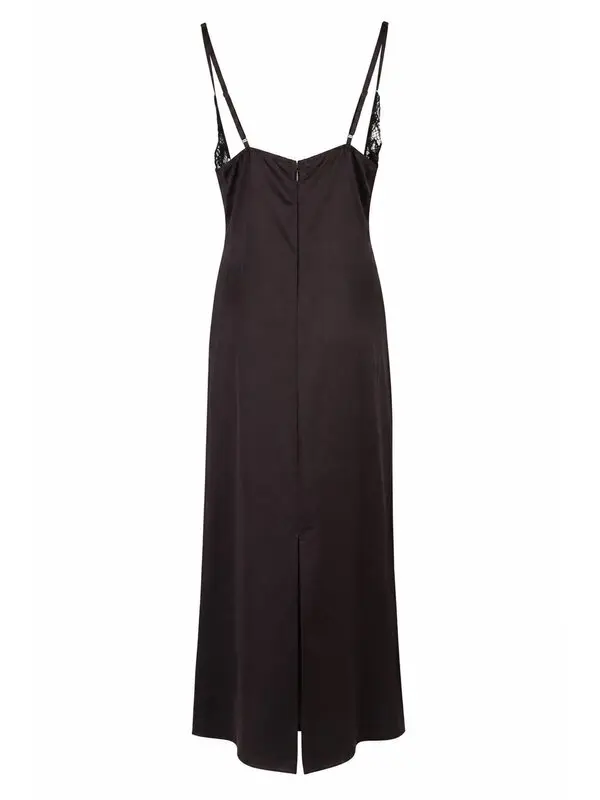 ALYSI Abito In Satin Con Inserto In Pizzo