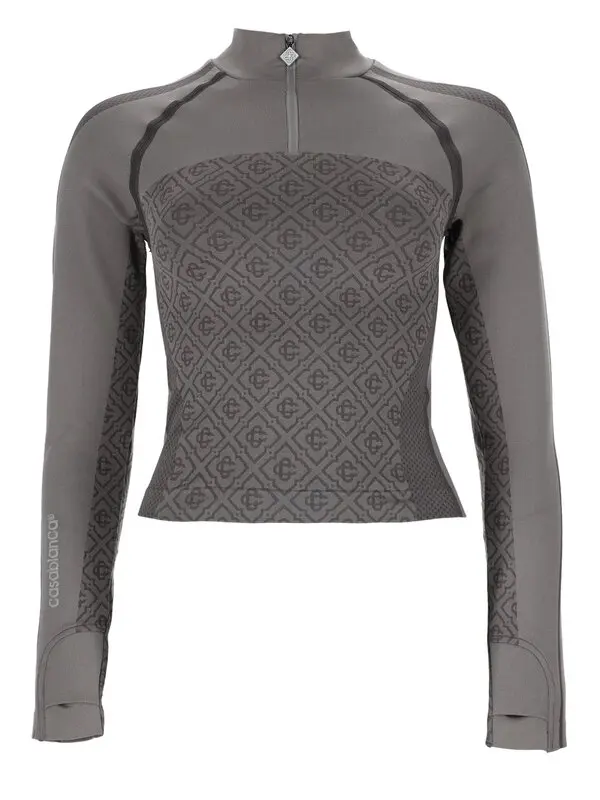 Casablanca Top Monogram A Manica Lunga