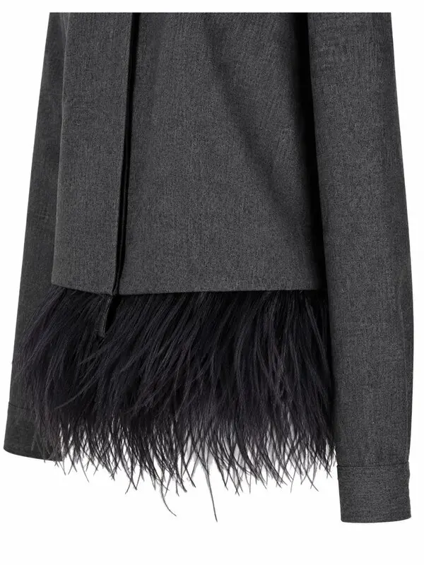 Fabiana Filippi Camicia Con Dettaglio In Piume - Grey