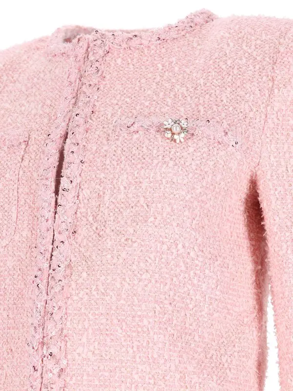SELF-PORTRAIT Giacca In Boucl - Pink