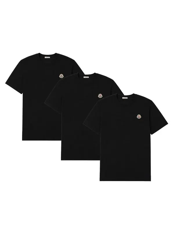 Moncler 3-pack T-shirt In Cotone - Black