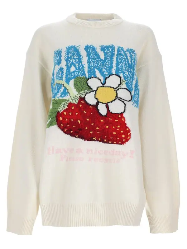 GANNI Maglia Con Logo