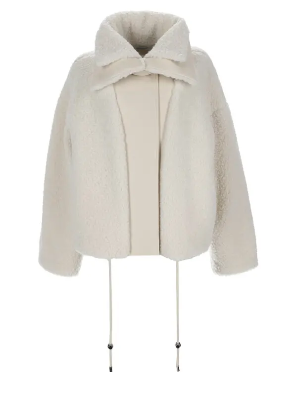 Sportmax Giacca "filtro" In Shearling - Ivory