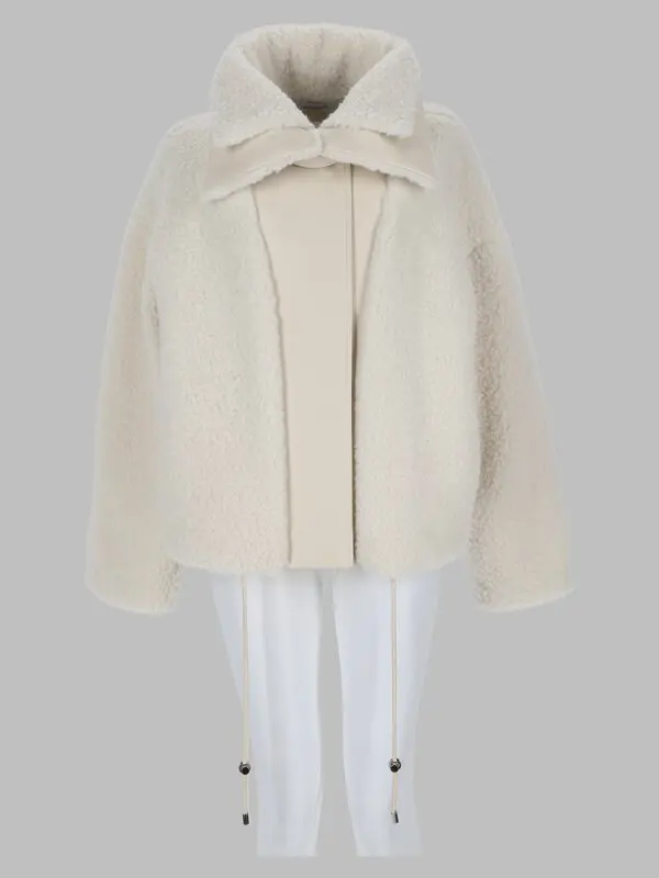 Sportmax Giacca "filtro" In Shearling - Ivory