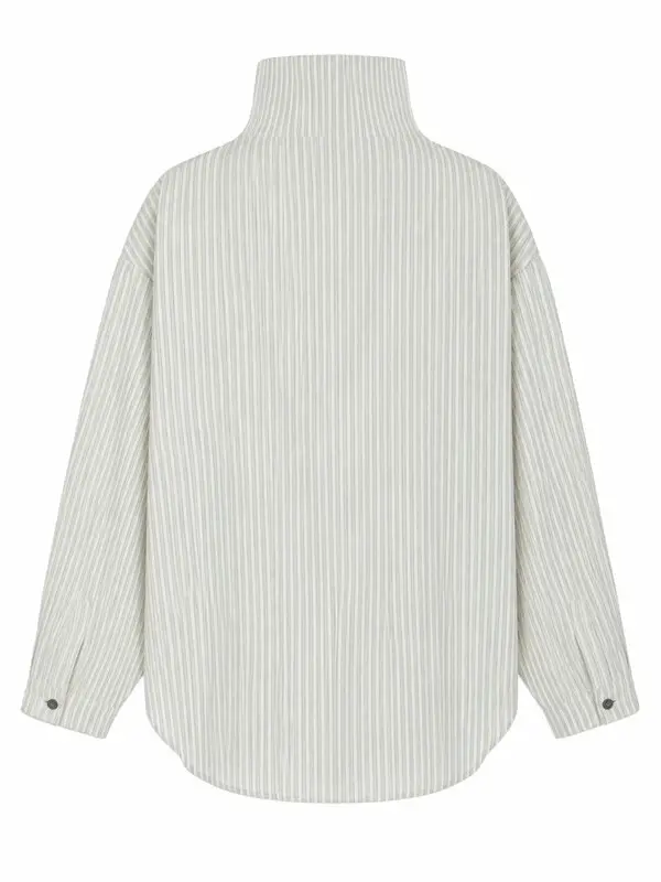 ALYSI Camicia Con Collo Alto - Ivory