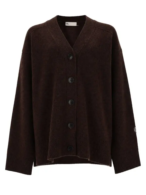 Tory Burch Cardigan In Lana Con Logo