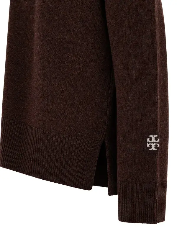 Tory Burch Cardigan In Lana Con Logo