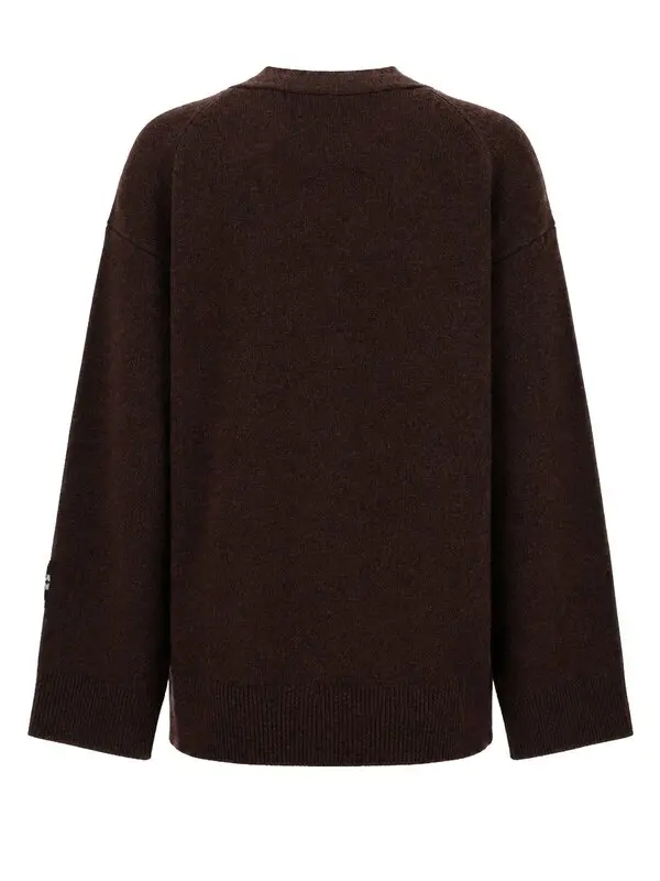 Tory Burch Cardigan In Lana Con Logo