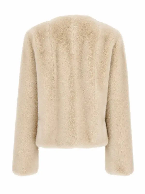 Max Mara Giacca "palchi" In Ecopelliccia - Beige