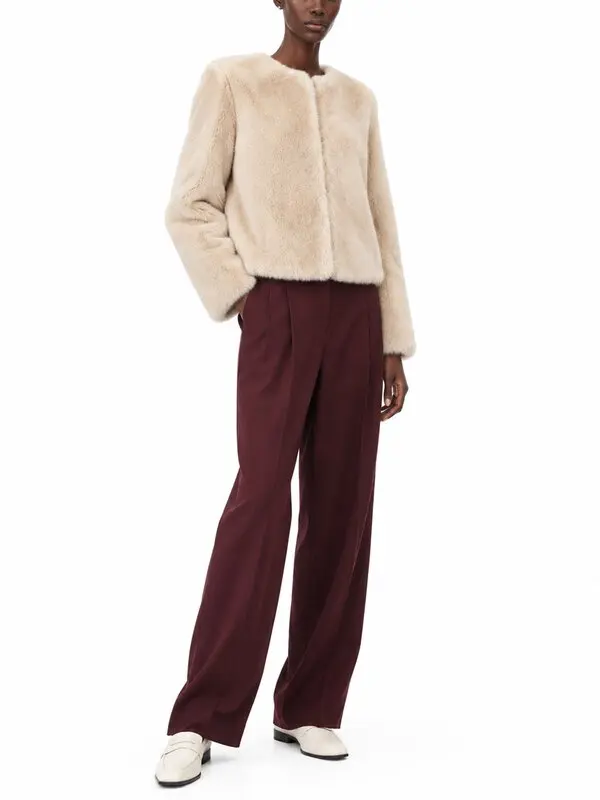 Max Mara Giacca "palchi" In Ecopelliccia - Beige
