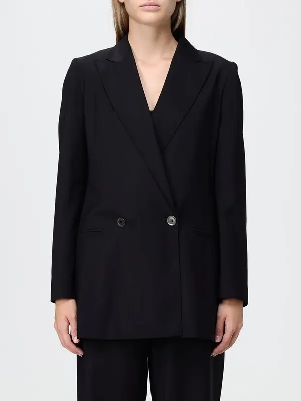 Max Mara Double-breasted Pure Wool Blazer With Peak Lapels - Black
