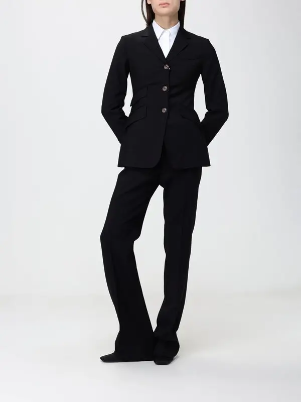 Max Mara Single-breasted Cropped Blazer In Virgin Wool With A Slim Fit - Black