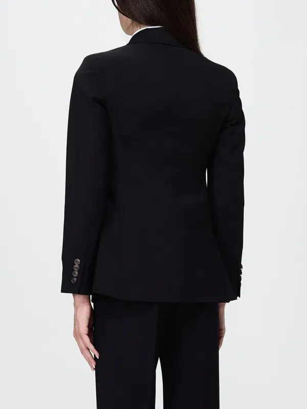 Max Mara Single-breasted Cropped Blazer In Virgin Wool With A Slim Fit - Black
