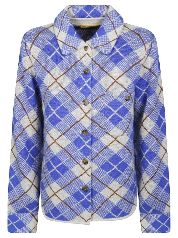 Guest In Residence Dylan Cashmere Plaid Shirt - Blu