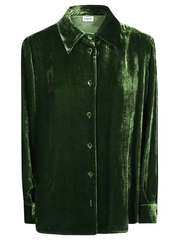PAROSH Velvet-feel Viscose Silk Shirt