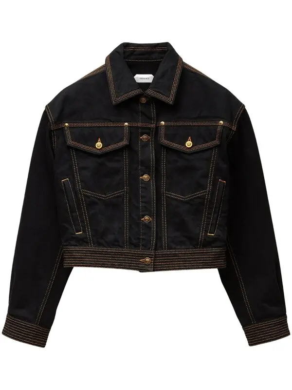 Versace 100% Cotton Coat - Black