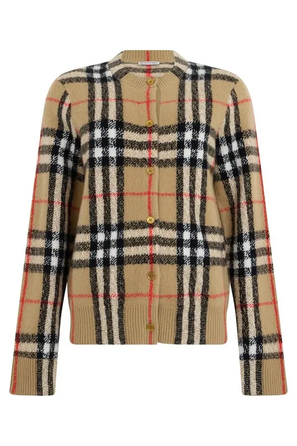 Burberry Checkered Cashmere Pullover Sweater