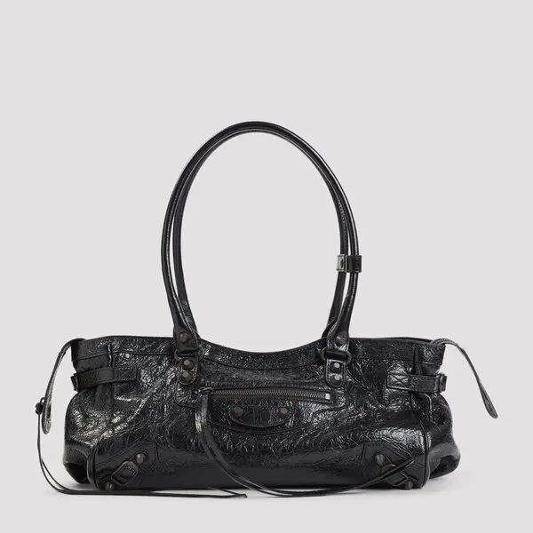 Balenciaga Le City East West Mini Shoulder Bag In Lamb Leather 33cm X 17cm X 15cm - Black